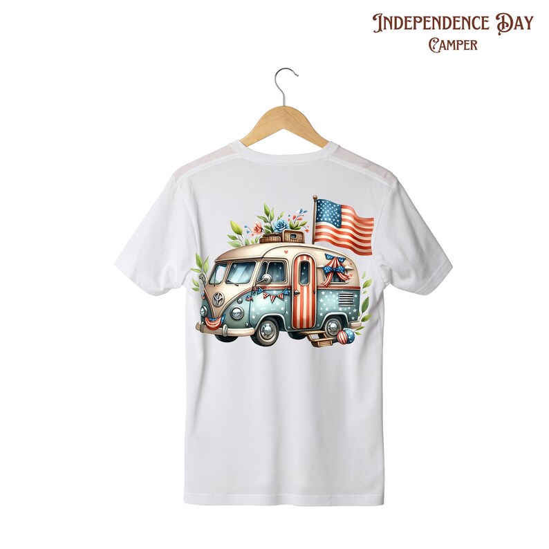 Independence Day Camper Clip Art Set 16 High-resolution Pngs ...