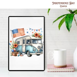 Independence Day Camper Clip Art Set 16 High-resolution Pngs ...