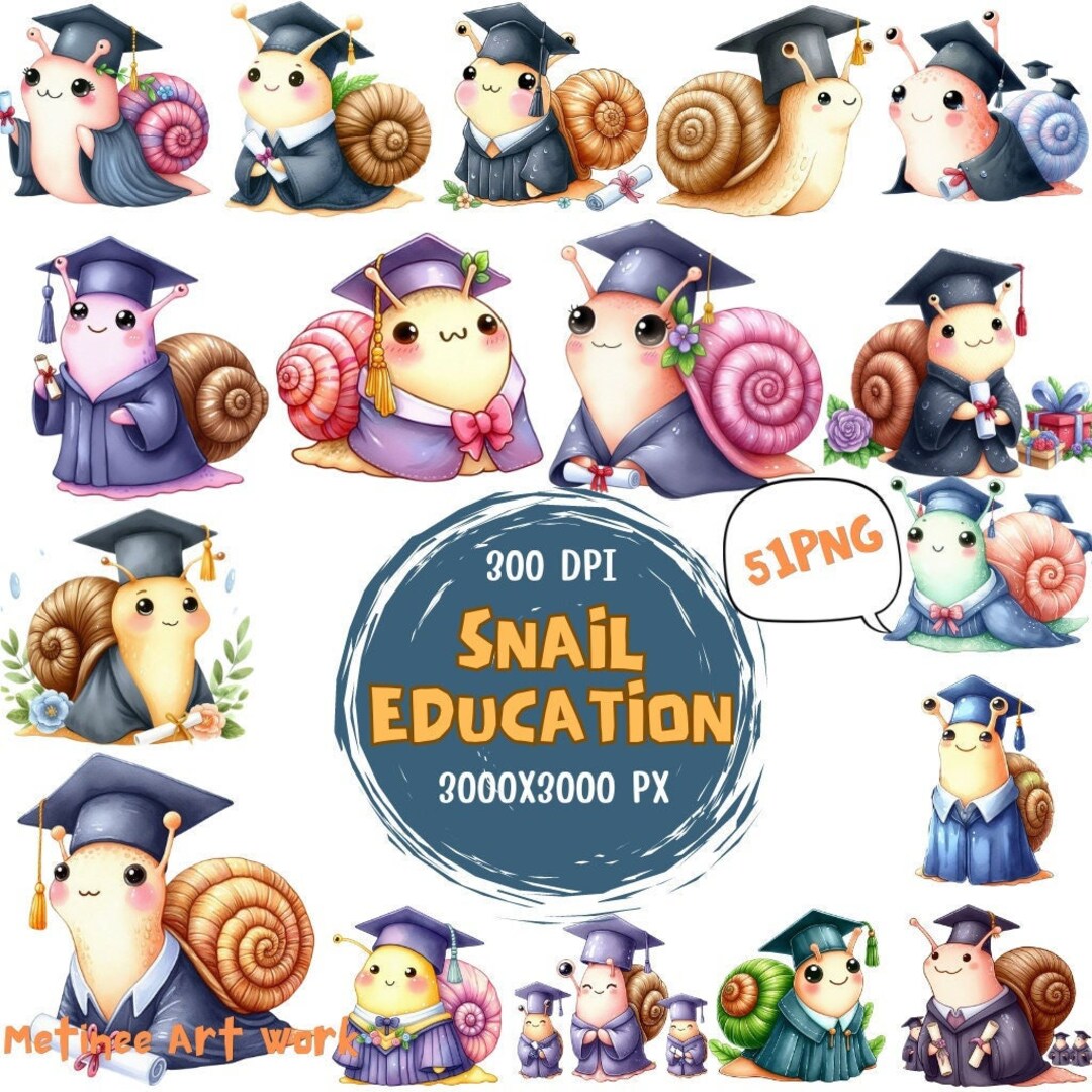 Snail Education a0283watercolor Clip Art ,digital Download,printable ...