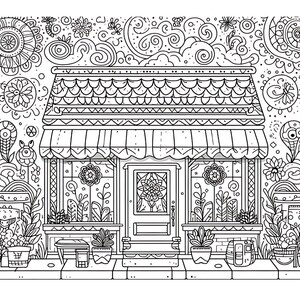 Whimsical Store Fronts Vol.1cr0233coloring Pagesdelightful and Detailed ...