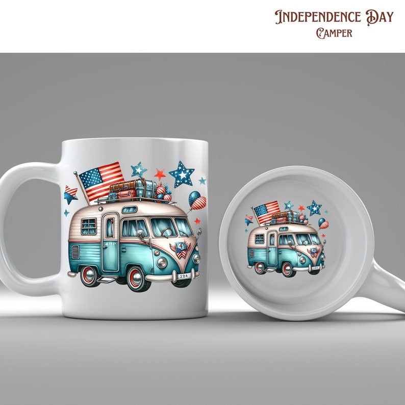 Independence Day Camper Clip Art Set 16 High-resolution Pngs ...