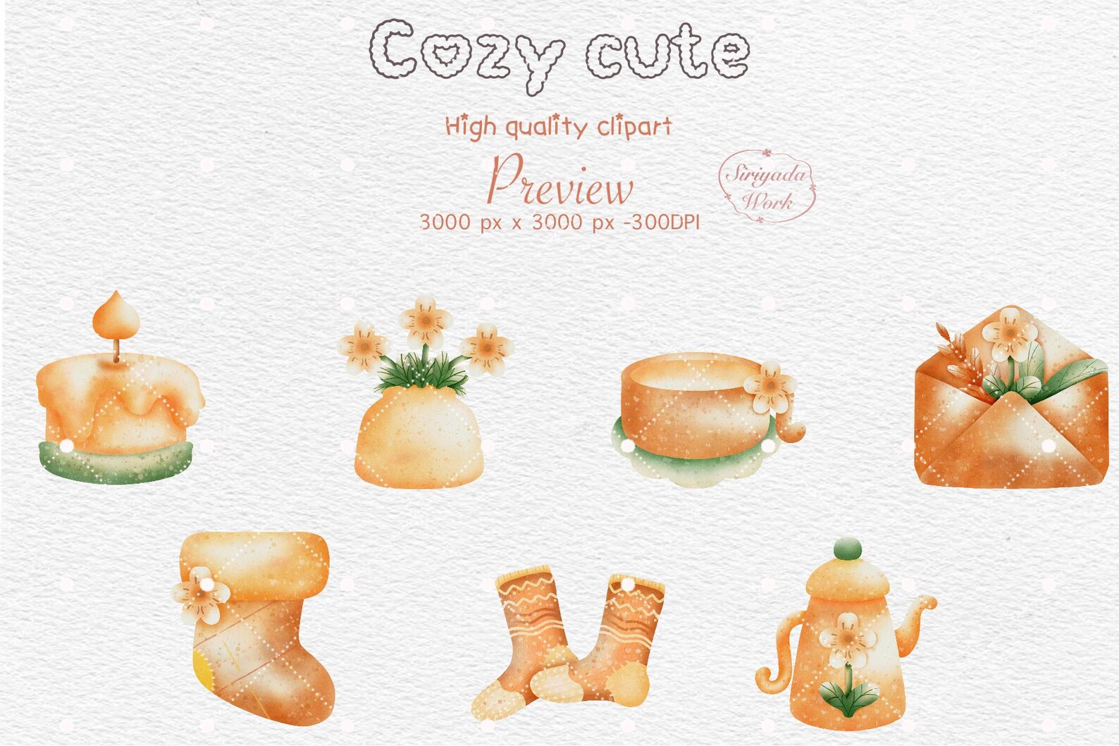 Watercolor Cozy Fall Clipart, Pumpkin Clipart, Neutral Fall, Autumn ...