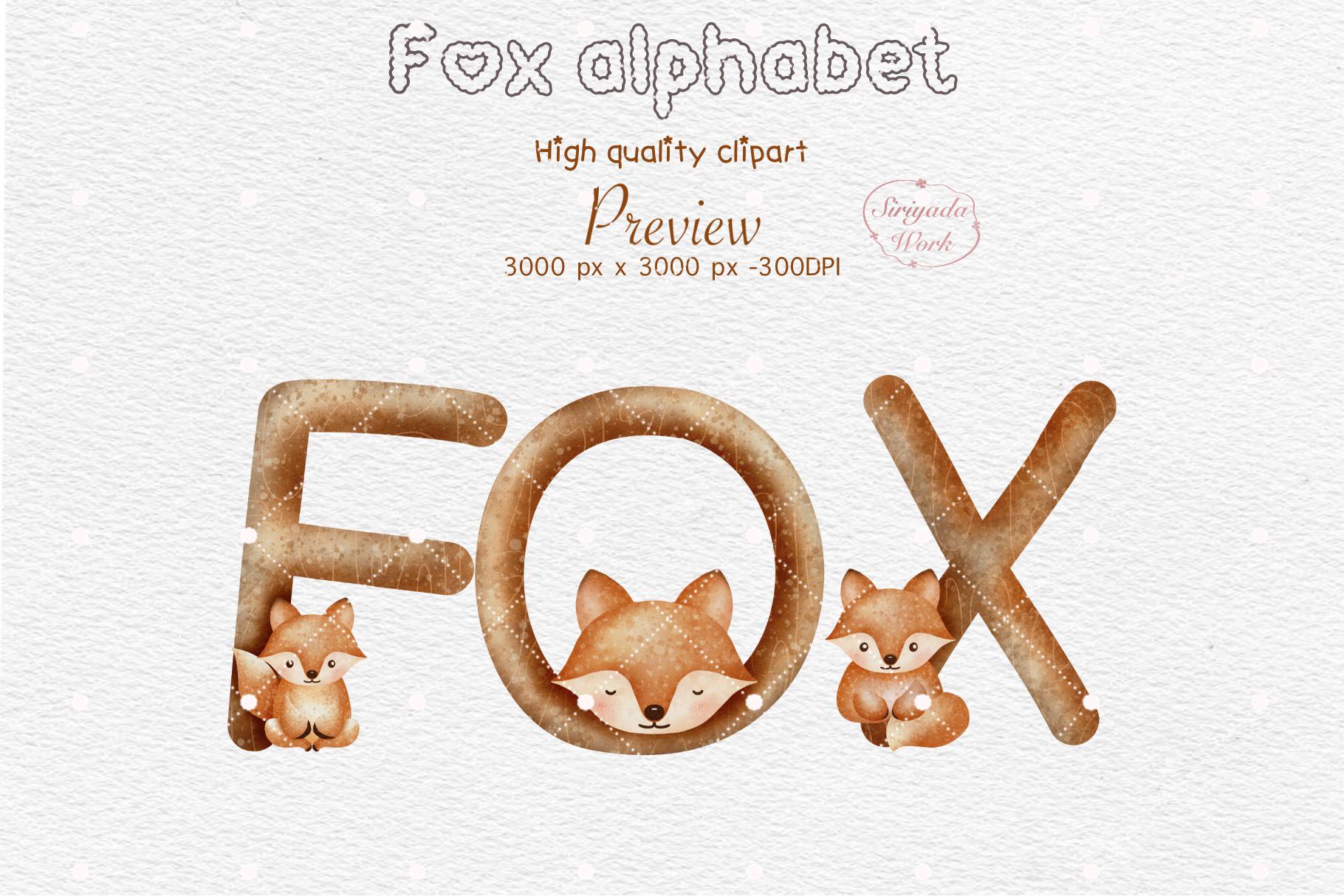 Watercolor Fox Alphabet Clipart, Fox Font Alphabet Png, Autumn Fox ...