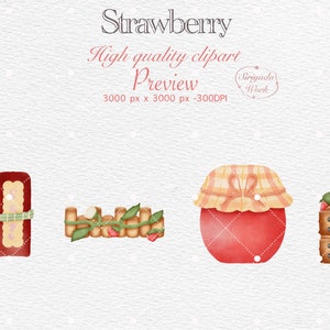 Watercolor Strawberry Clipart, Fruit Clipart, Spring Clipart, Summer ...