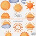 Watercolor Sun Clipart, Summer Clipart, Pastel Sunrise Sunsets Clipart ...