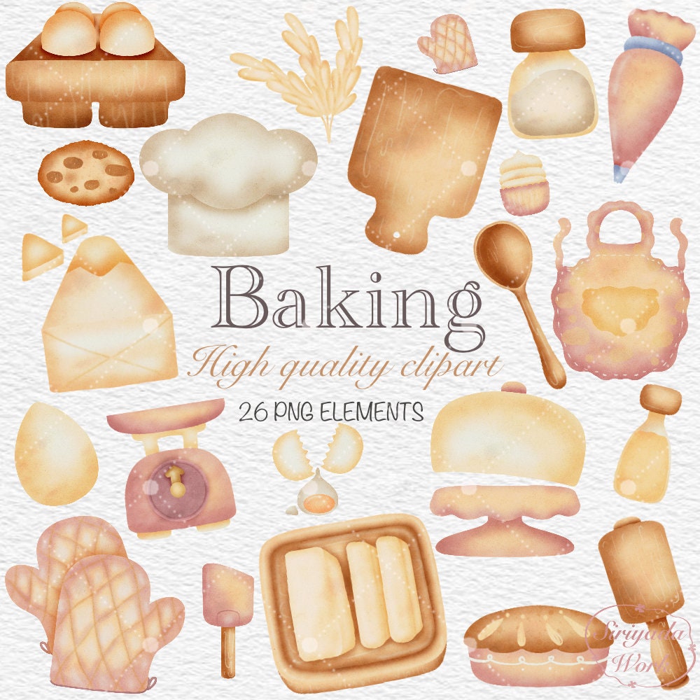 Watercolor Baking Png, Kitchen Clipart, Bakery Clipart, Culinary ...