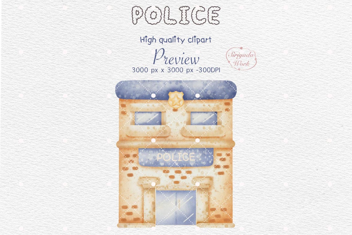 Watercolor Police Clipart, Cops Clipart, Police Vehicles, Police ...