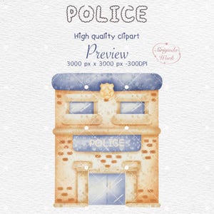 Watercolor Police Clipart, Cops Clipart, Police Vehicles, Police ...