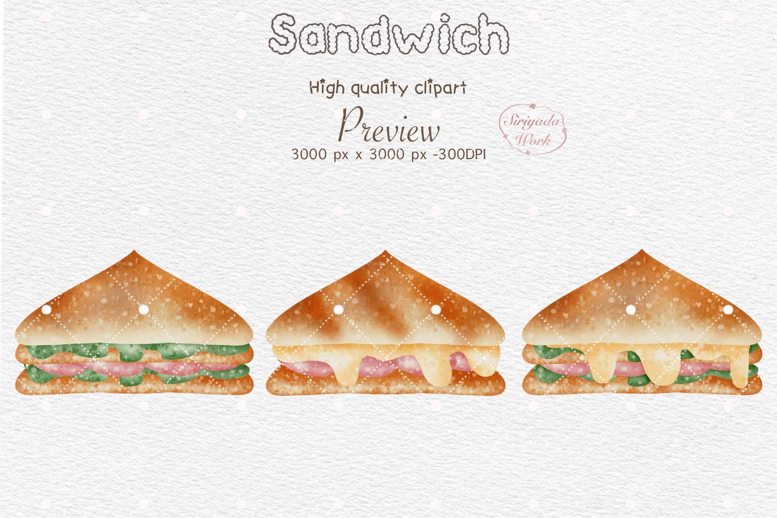 Watercolor Sandwich Clipart, Breakfast PNG, Bakery PNG, Fast Food ...