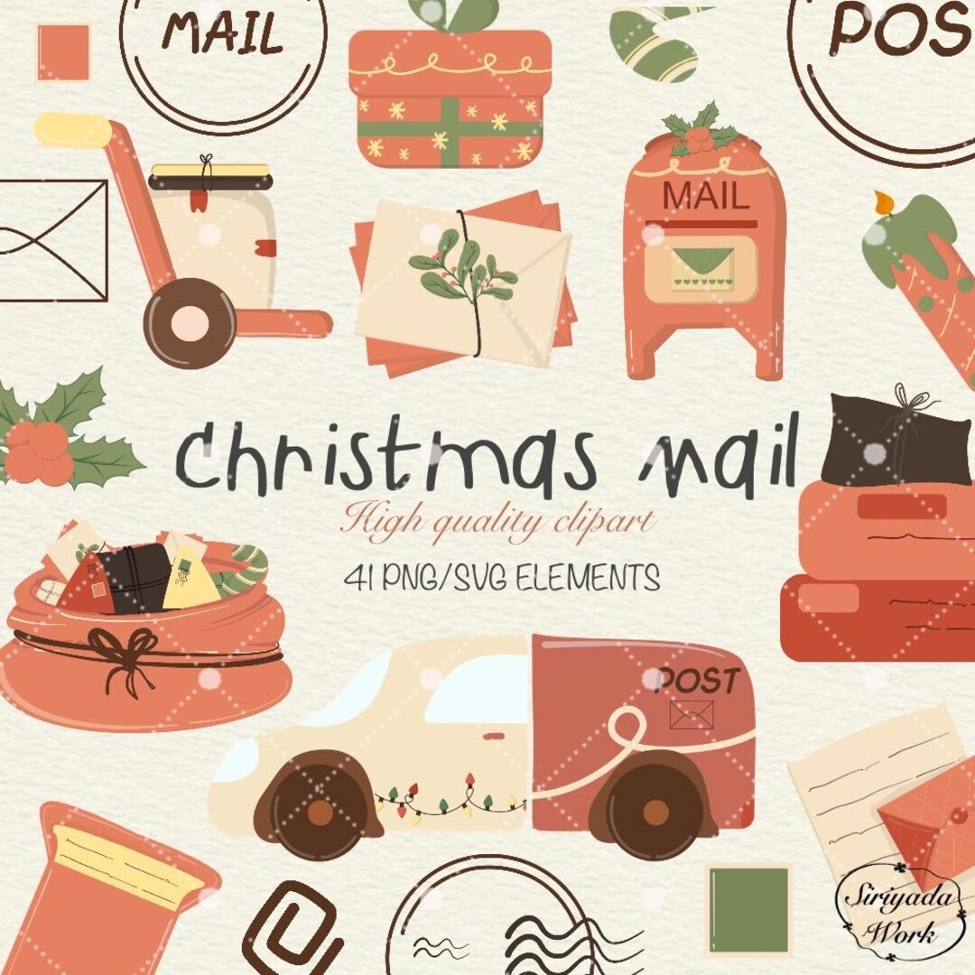 Christmas Mailclipart, Cute Tree Svg, Stamps Clipart, Christmas ...
