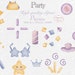 Watercolor Party Clipart, Summer Party Clipart, Pastel Birthday Clipart ...