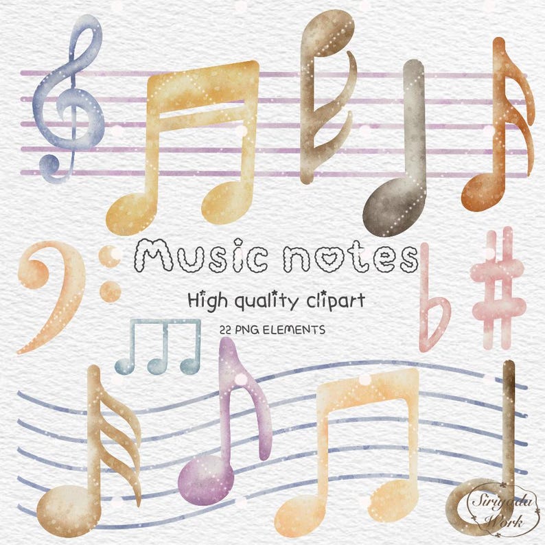 Watercolor Music Notes Clipart, Music Notation, Love Music, Music ...