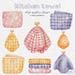 Watercolor Kitchen Towel Clipart, Breakfast PNG, Bakery PNG , Kitchen ...