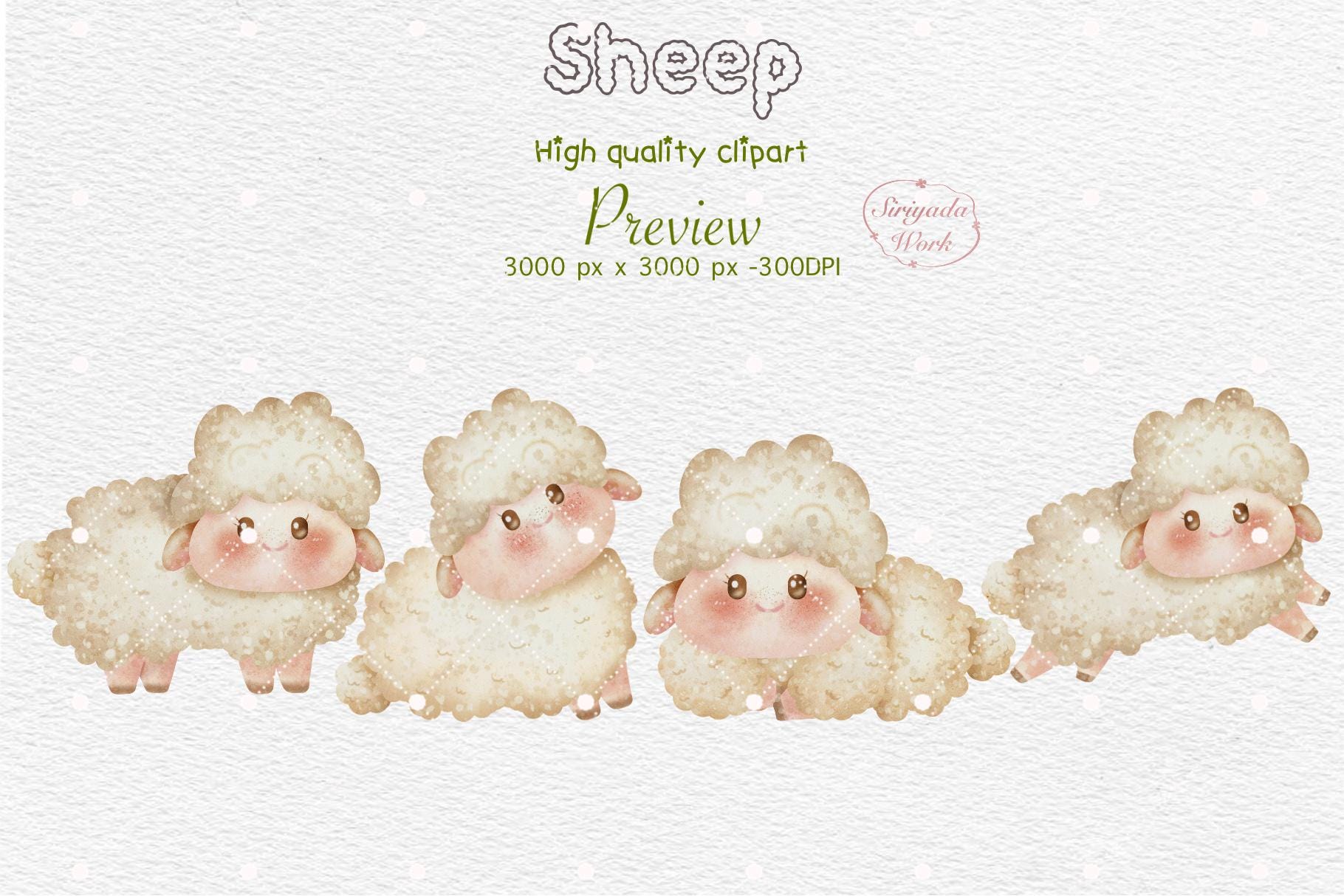 Watercolor Sheep Clipart, Nursery Clipart, Animals Baby Shower, Farm ...