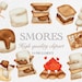 Watercolor S’mores Clipart, Marshmallow Clipart, S’mores Fun Clipart ...