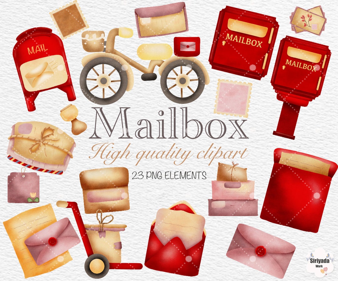 Watercolor Mailbox Clipart, Postoffice Clipart, Air Mail Clipart ...