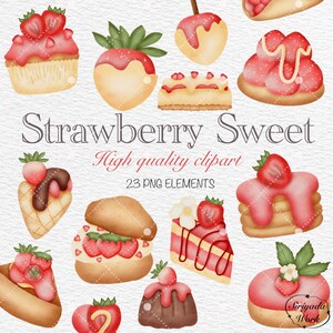 Watercolor Strawberry Sweet Clipart, Strawberry Birthday, Shortcake ...