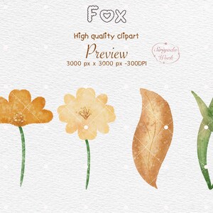 Watercolor Fox Clipart, Animals Clipart, Baby Fox PNG, Woodland Fox Png ...