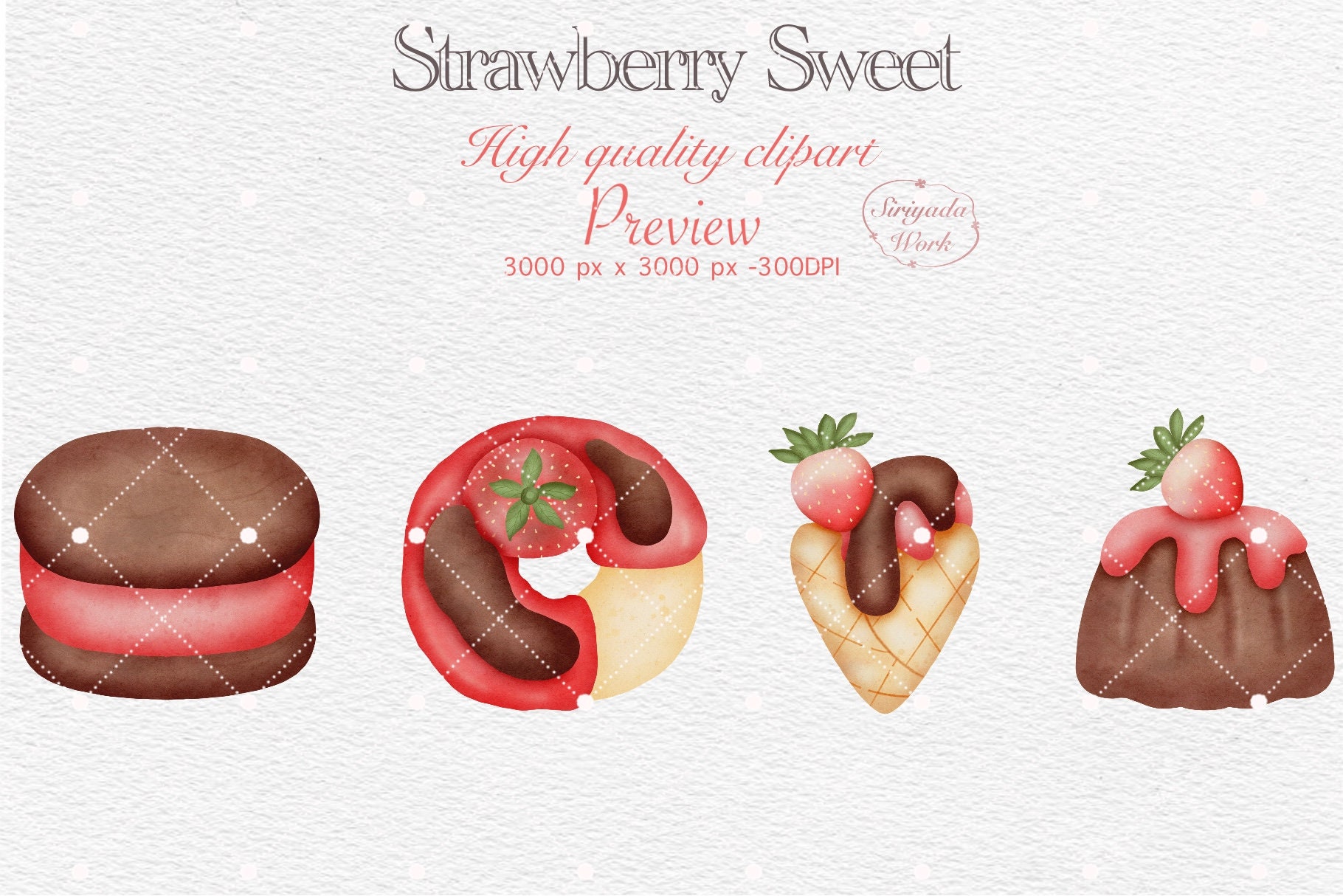 Watercolor Strawberry Sweet Clipart, Strawberry Birthday, Shortcake ...