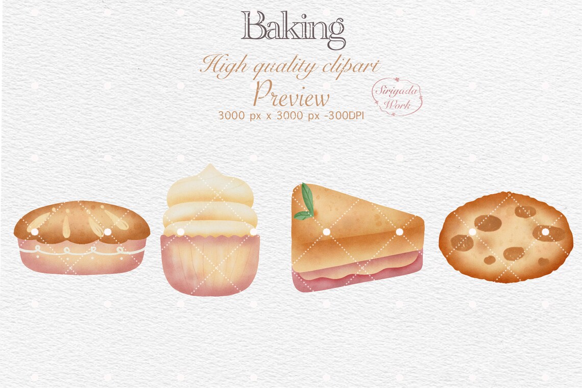 Watercolor Baking Png, Kitchen Clipart, Bakery Clipart, Culinary ...