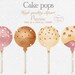 Watercolor Cake Pops Clipart, Chocolate and Vanilla, Dessert Clipart ...