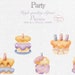Watercolor Party Clipart, Summer Party Clipart, Pastel Birthday Clipart ...