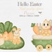 Hell Easter Watercolor Clipart, Bunny Watercolor Clipart, Easter ...
