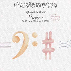 Watercolor Music Notes Clipart, Music Notation, Love Music, Music ...