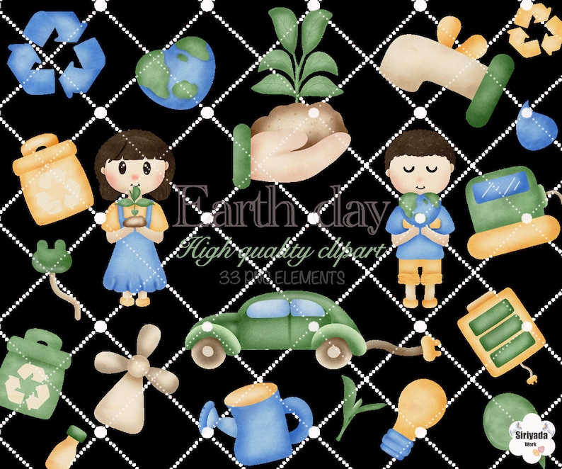 Watercolor Earth Day Clipart, Earth Cliparts, Environment Clipart, Love ...