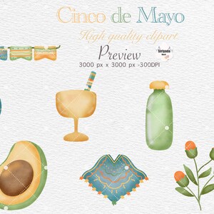 Watercolor Cinco De Mayo Clipart, Watercolor Fiesta Clipart, Fiesta ...