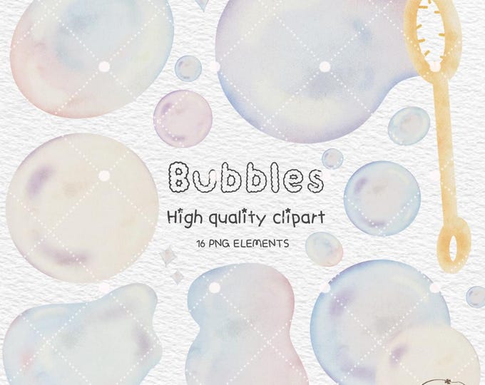 Bubbles Watercolor Clipart, Instant Download - Etsy Canada