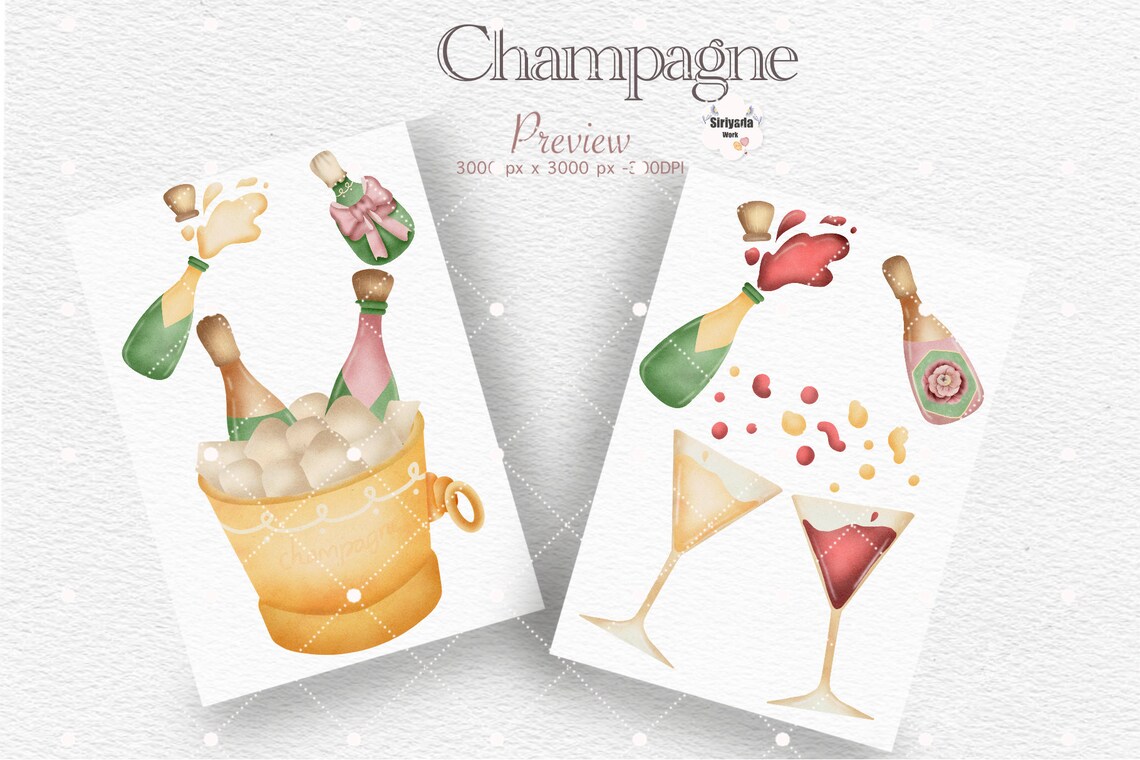 Watercolor Champagne Clipart, Beer Clipart, Digital Drink, Party Drink ...