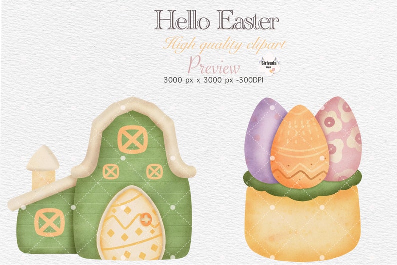 Hell Easter Watercolor Clipart, Bunny Watercolor Clipart, Easter ...