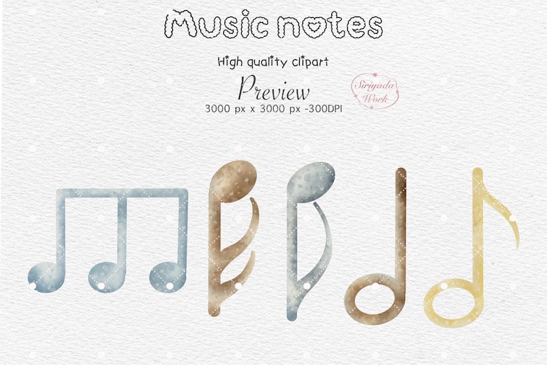 Watercolor Music Notes Clipart, Music Notation, Love Music, Music ...