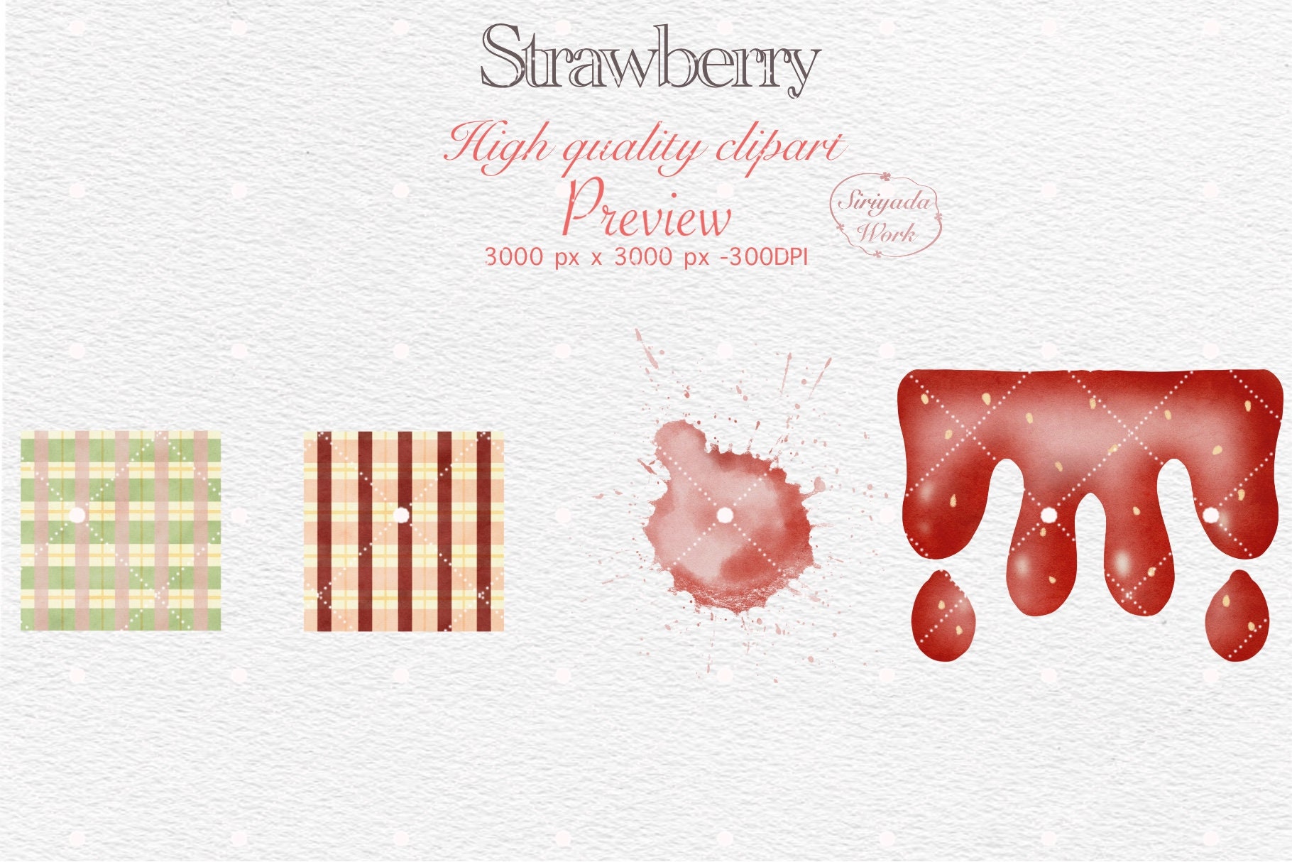 Watercolor Strawberry Clipart, Fruit Clipart, Spring Clipart, Summer ...