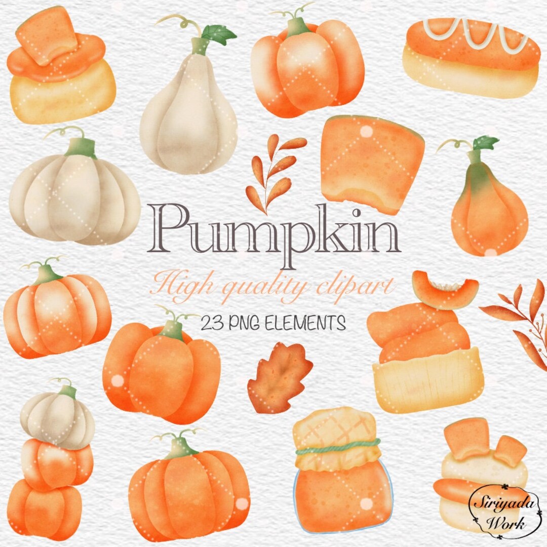Watercolor Pumpkin Clipart, Autumn Watercolor, Halloween Png, Fall Leaf ...