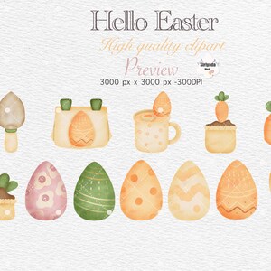 Hell Easter Watercolor Clipart, Bunny Watercolor Clipart, Easter ...