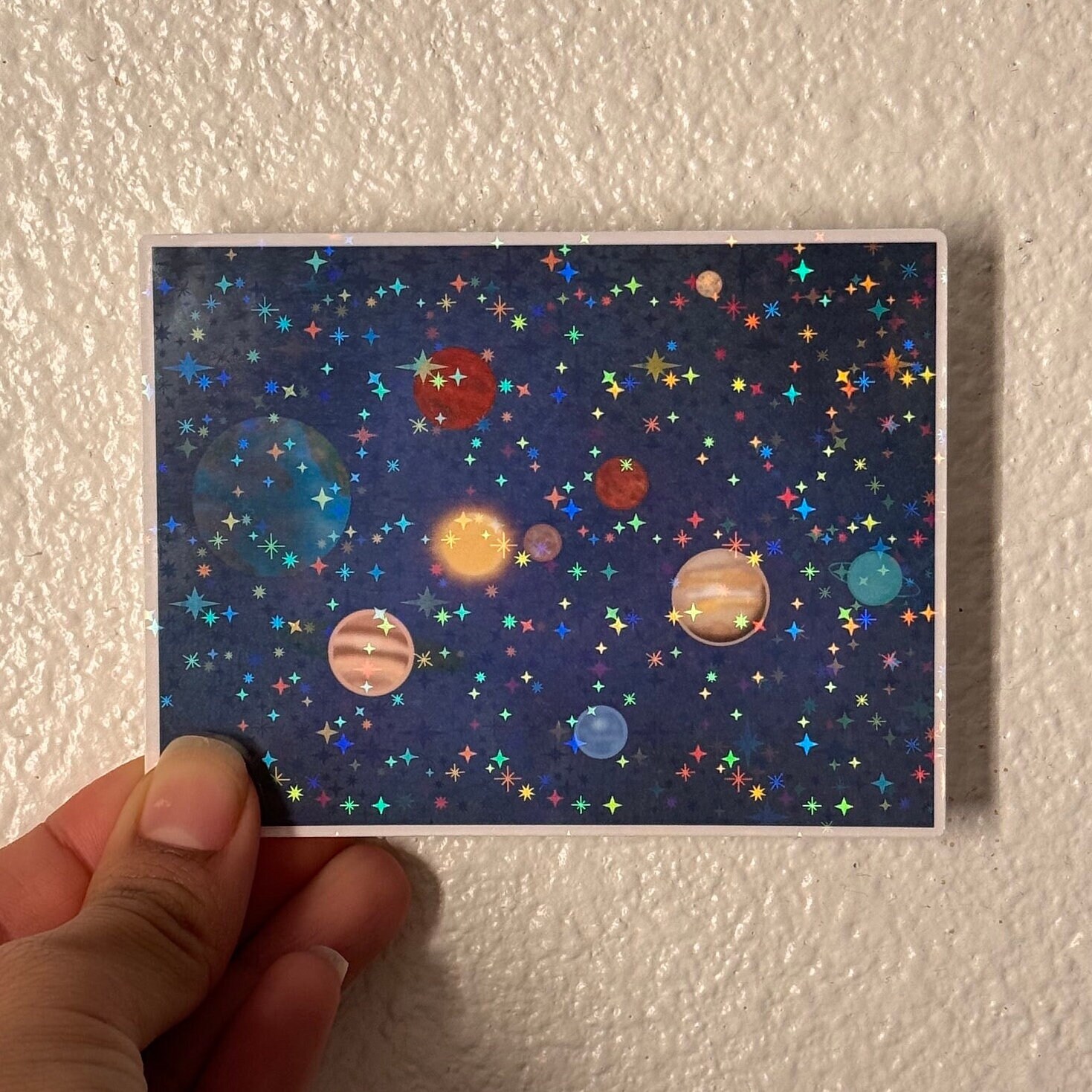 Holographic Solar System Sticker | Space Sticker - Etsy