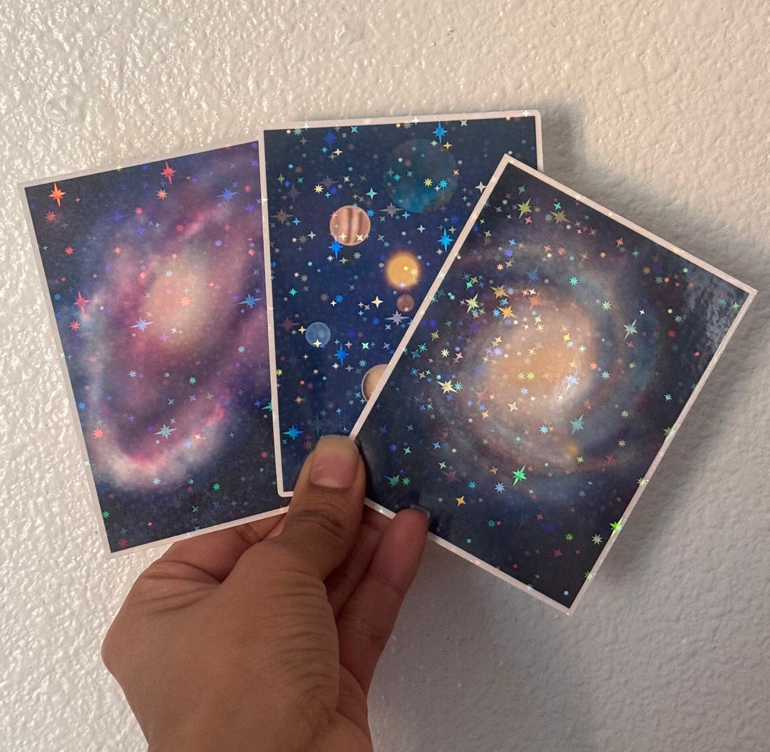 Holographic Galaxy Sticker Pack | Space Stickers - Etsy