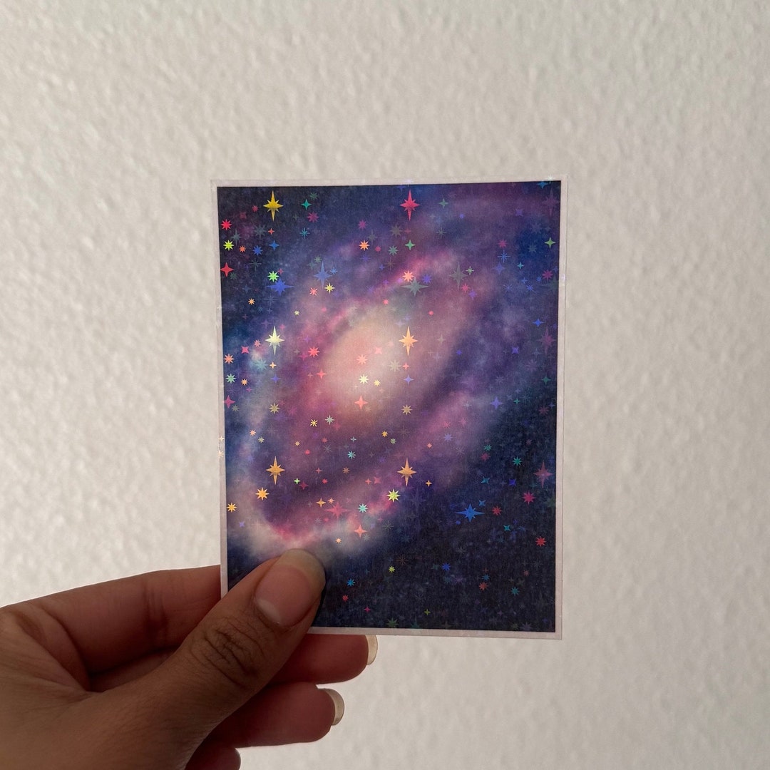 Holographic Galaxy Sticker | Space Sticker - Etsy