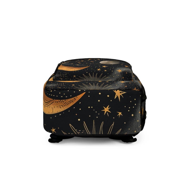 Celestial Backpack, Gold Stars and Moon, Celestial Back to School Bag ...