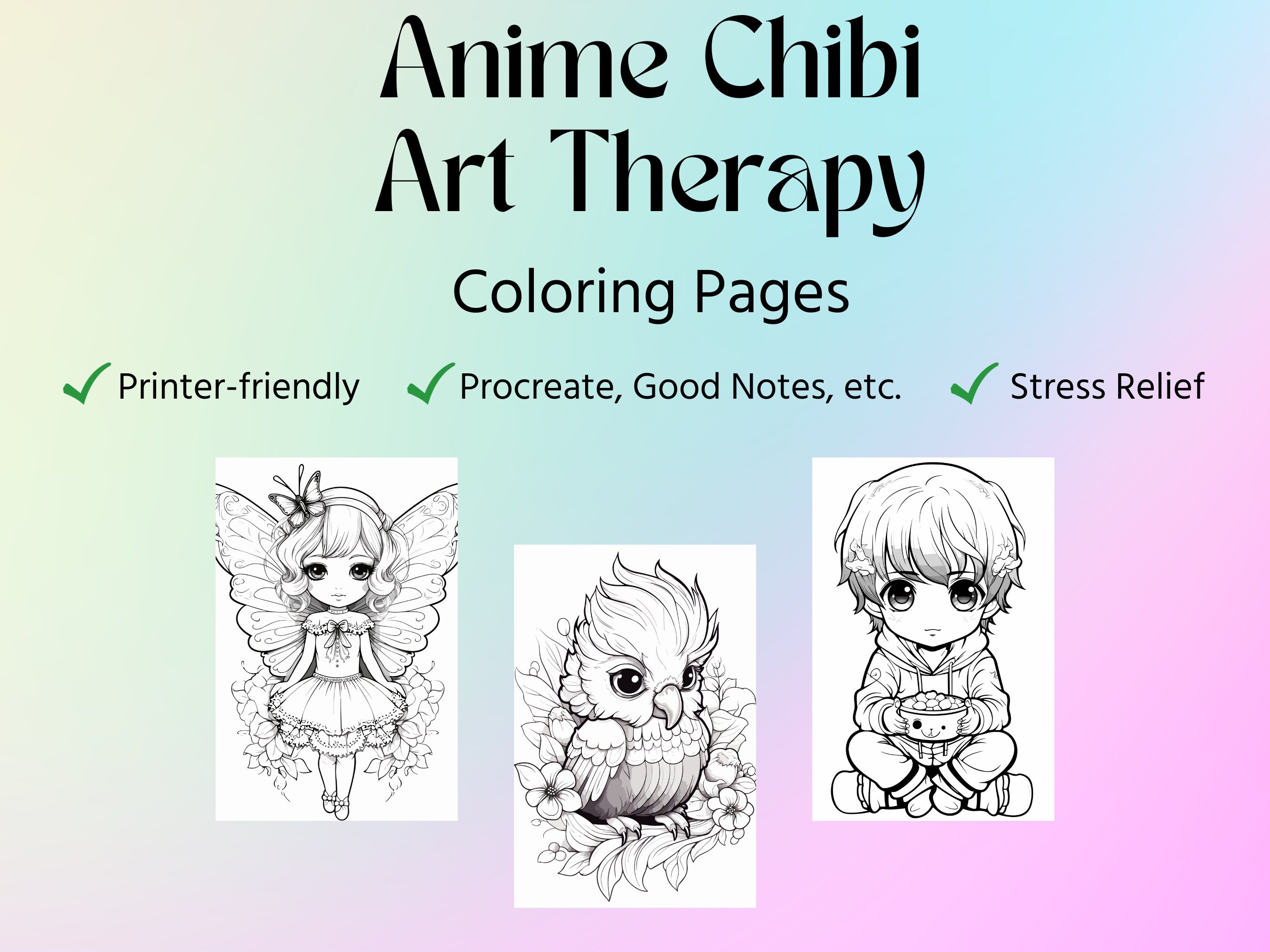 Anime Coloring Pages Printable Chibi Animals and Characters Coloring ...