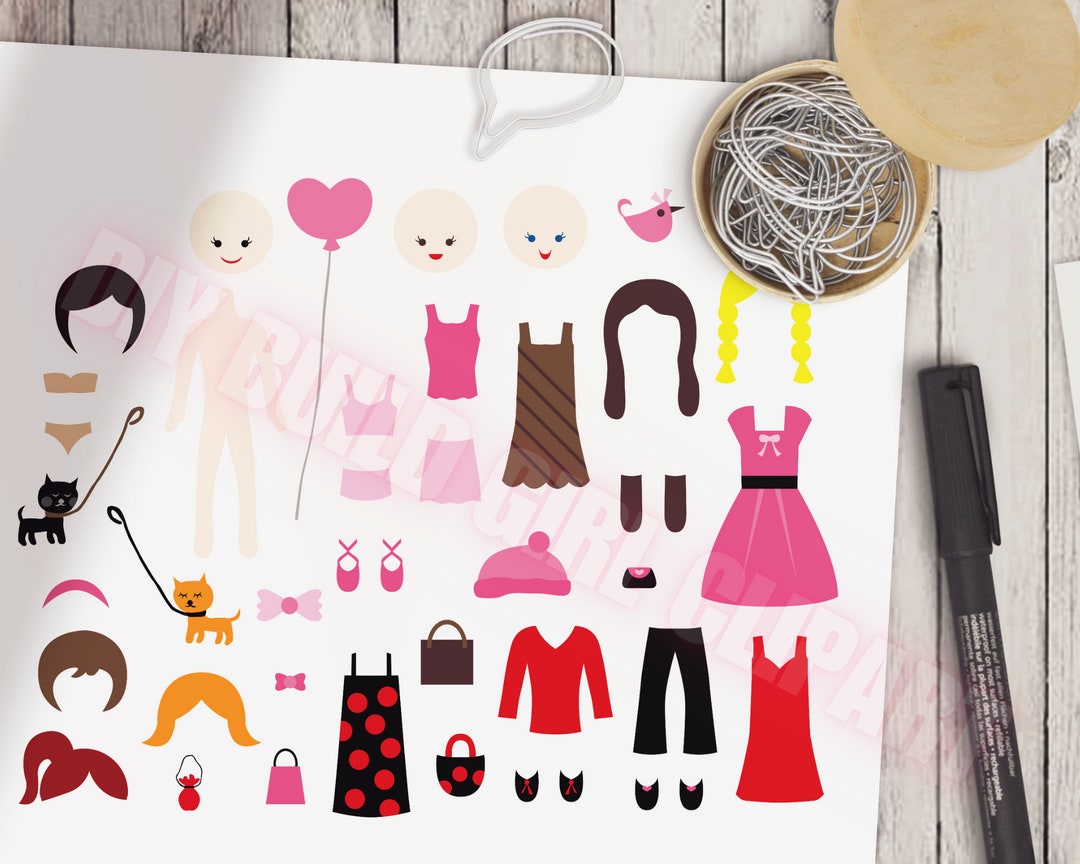 40 DIY Build Girl Clipart Craft for Multi Project Activities - Etsy