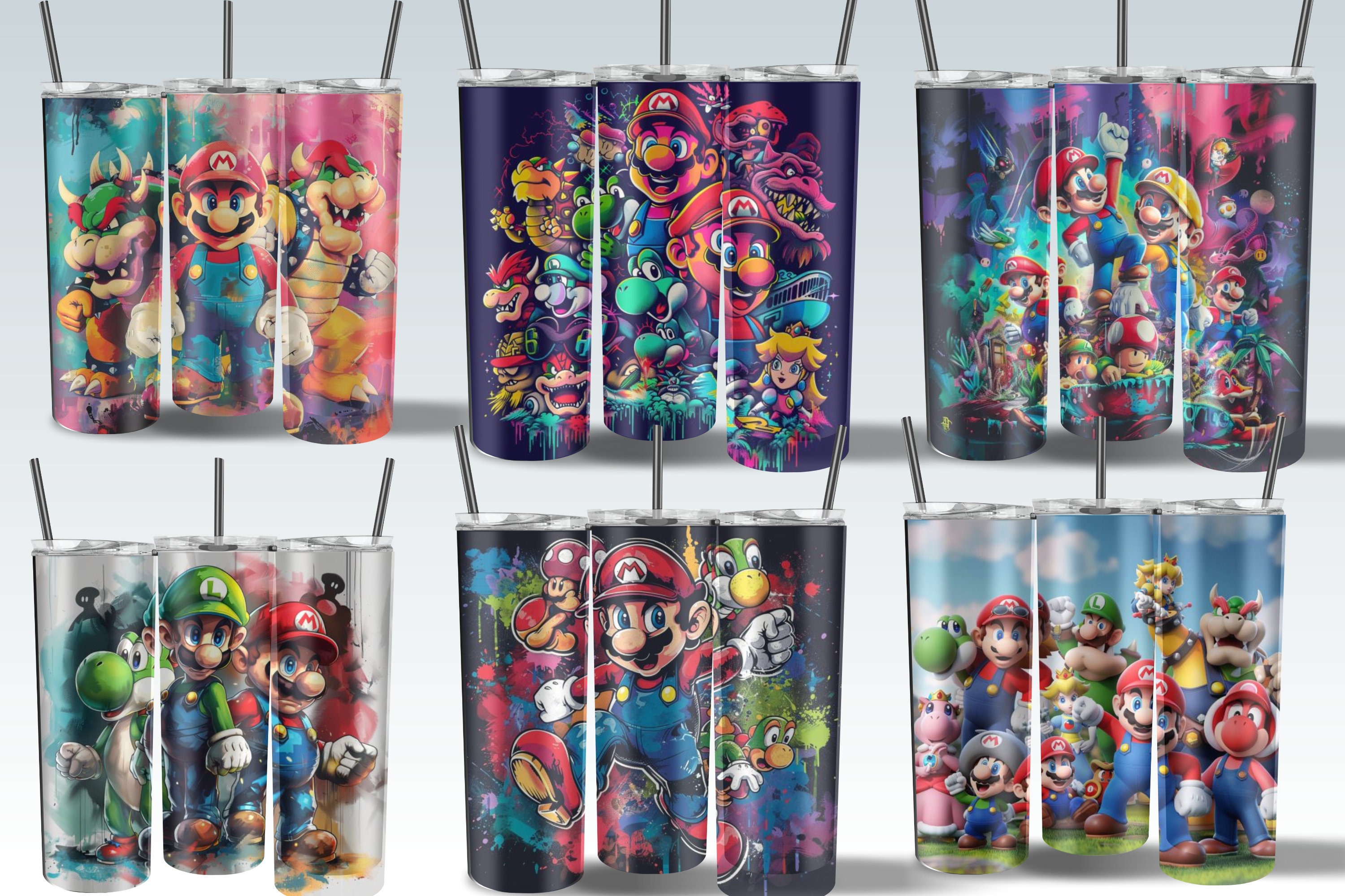 30 Super Mario and Luigi Png Tumbler Wrap Bundle 20 Oz Mario Bros PNG ...