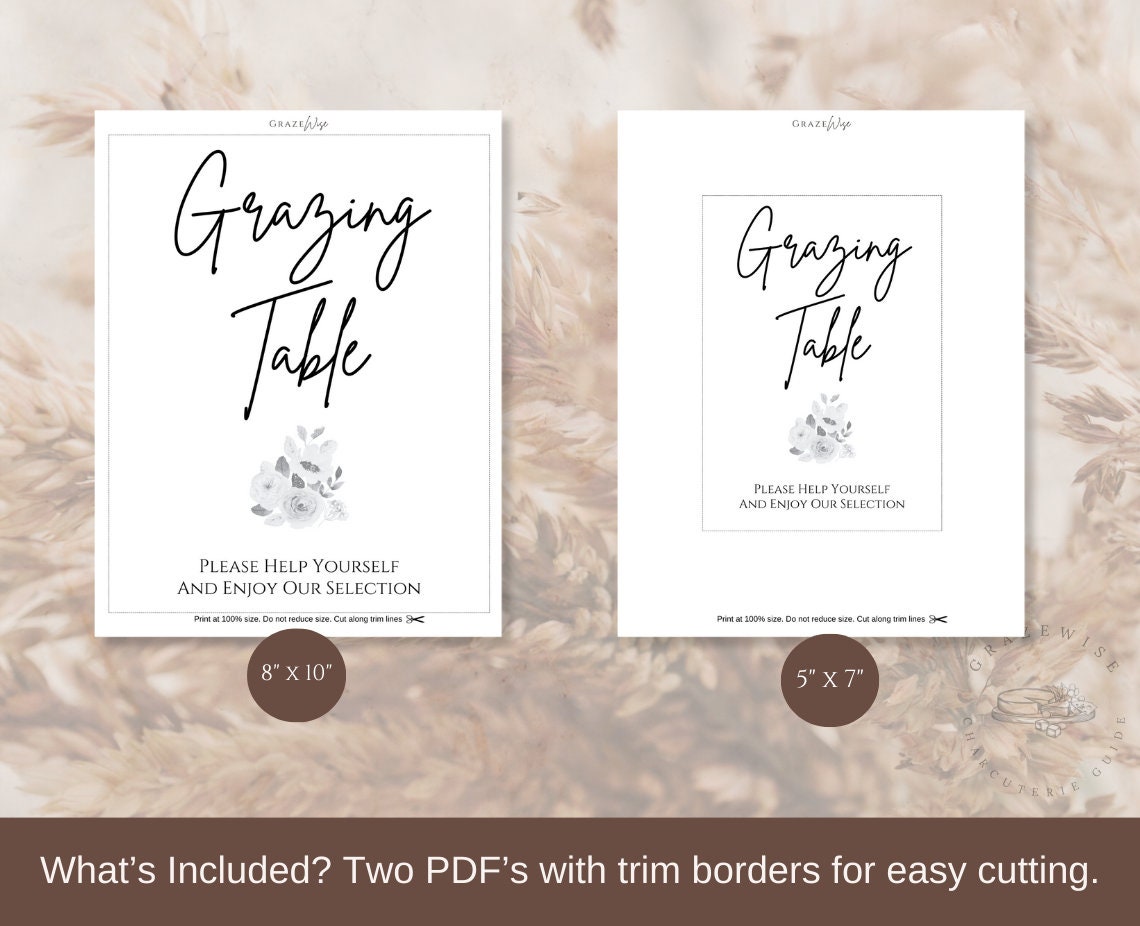 Grazing Table Sign Grazing Station Grazing Bar Charcuterie Table ...
