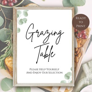 Grazing Table Sign, Grazing Station, Grazing Bar, Graze, Charcuterie ...