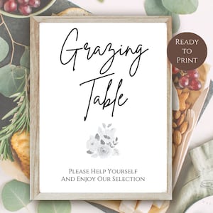 Grazing Table Sign, Grazing Station, Grazing Bar, Graze, Charcuterie ...