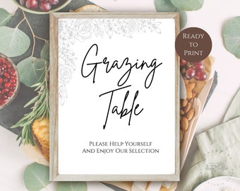 Grazing Table Sign, Grazing Station, Grazing Bar, Graze, Charcuterie ...