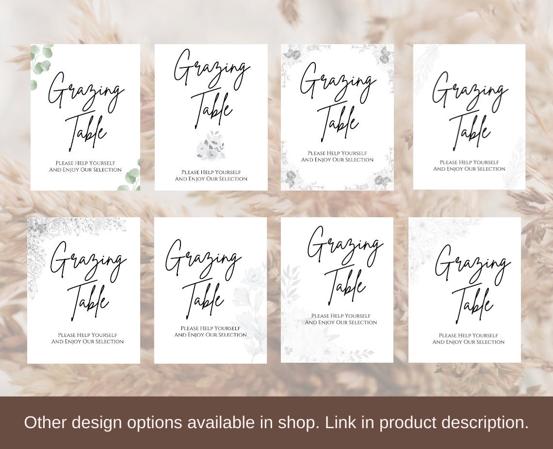 Grazing Table Sign, Grazing Station, Grazing Bar, Graze, Charcuterie ...