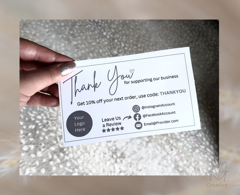 Small Business Thank You Card, Editable Thank You Card, Editable ...